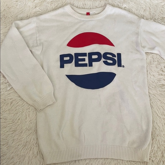 H&M | Sweaters | 525 Vintage Style Pepsi Oversized Sweater | Poshmark